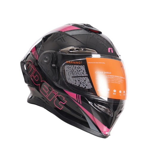 CASCO MOTO FULL FACE RIDEIT ALIEN NEGRO FUCSIA T/S C - Grupo 86
